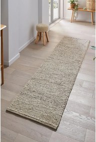 Flair Rugs, Ručně tkaný běhoun Minerals Light Grey, 60x230, béžová, chodba / předsíň