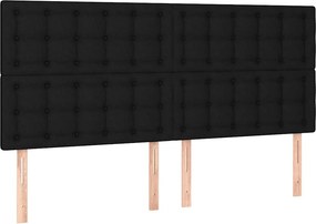Box spring postel s matrací a LED černá 180x200 cm textil 3135775