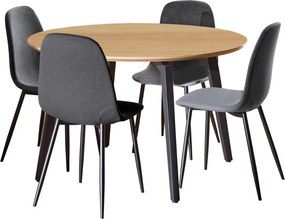 ACTONA GROUP Jídelní sestava CADIZ tmavě šedá Ø120x75 cm H000025037