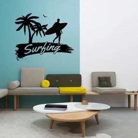 Samolepka na zeď - Surfing (60x46 cm) - PopyDesign