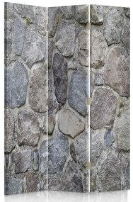 Ozdobný paraván, Kamenná zeď - 110x170 cm, třídílný, klasický paraván