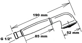 Reitano Rubinetteria, ANTEA ruční sprcha, 180mm, mosaz/chrom, DOC21
