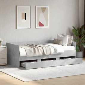 Válenda se zásuvkami bez matrace betonově šedá 100 x 200 cm 3280814