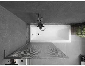 Mexen Next L, 1-křídlová vanová zástěna 90 x 150 cm, 6mm sklo s žebrovým vzorem, grafitový profil, 895-090-000-03-09-95