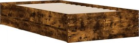 Rám postele se zásuvkami kouřový dub 100 x 200 cm kompozit 3207291