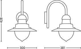 Philips Raindrop antracit / Venkovní nástěnné svítidlo / 1x60W / bez z