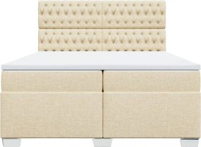 Box spring postel s matrací krémová 200x200 cm textil 3290607