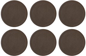 OnaDnes -20% Audo CPH Set šesti tmavě hnědo šedých porcelánových talířů AUDO NEW NORM 17,5 cm