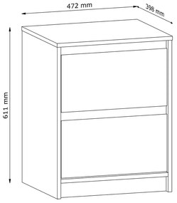 MANAMI | noční stolek SN | 47,2 cm | dub cremona