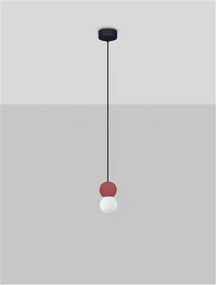 LED červený designový lustr Zero