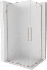 Mexen Velar L Duo, sprchový kout s posuvnými dveřmi 100 x 90 cm, 8mm sklo námraza, broušená ocel, 871-100-090-02-33-97