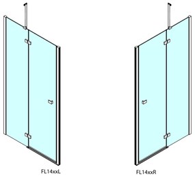 Polysan FORTIS sprchové dveře do niky 1500mm, čiré sklo, levé FL1415L