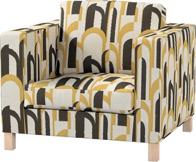 Potah na křesko IKEA Karlanda, krátký barva vícebarevná látka pletený vzor, vzorované