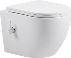 Erga Lily, závěsná WC mísa s funkcí bidetu + toaletní sedátko, bílá lesklá, ERG-V03-LILY-TO2-BID-WH