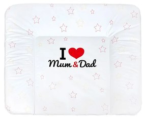 NEW BABY přebalovací měkká podložka I love Mum and Dad 85x70 cm bílá