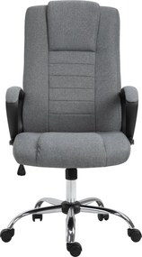 HOMCOM Manažerská ergonomická kancelářská židle s látkovým potahem, výškově nastavitelná, tmavě šedá | Aosom