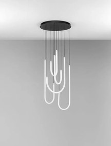 Bílé/matně černé ocelové LED stmívatelné závěsné svítidlo se stínidlem z akrylového skla ø 50 cm Topaz – Nova Luce