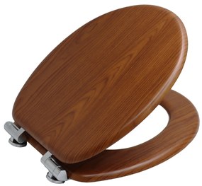 BISK Erga, toaletní WC sedátko z MDF s pomalým zavíráním, tmavě hnědá, ERG-08221