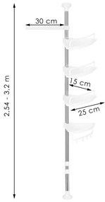Teleskopická rohová polička do koupelny, bílá SPRINGOS HA5176