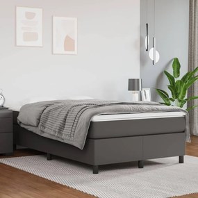 Box spring postel s matrací šedá 120x200 cm umělá kůže