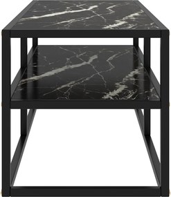 TV stolek černý s černým mramorovým sklem 100 x 40 x 40 cm 322858