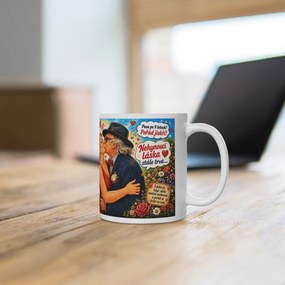 Srdcem darované Veselý hrneček pro životní partnery - na přání 3D ilustrace