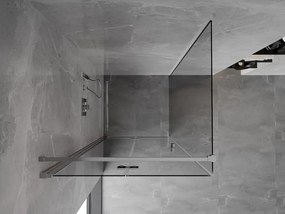 Mexen Mist-F T, 1-křídlý ​​skládací sprchový kout levý 70 x 70 cm, čiré sklo, chromový profil, 8A6T-070-070-01-00-L