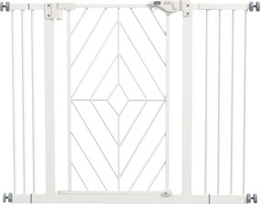 PawHut Dveře pro psy, Bezpečnostní brána se samouzavíracími dveřmi, 74-100 cm, Bez vrtání, Bílá | Aosom
