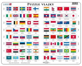 Larsen Vzdělávací puzzle Vlajky 80 dílků