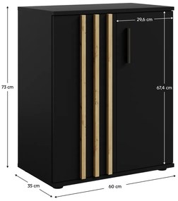 Kondela Komoda, 2D, černá/dub artisan, TOLIS TYP 1