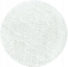 Ayyildiz, Kusový koberec Fluffy Shaggy 3500 white kruh, 80x80 (průměr) kruh, bílá, ložnice