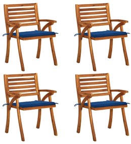 Zahradní židle s poduškami 4 ks masivní akáciové dřevo,  3075184