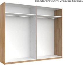 Skříň s posuvnými dveřmi 2,5x2,1m (Dveře Lesklé Bílé) série N Asti