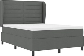 Postel s boxspringem s matrací Tmavě šedá 140 x 200 cm textil 3340502
