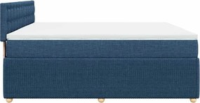 Box spring postel s matrací modrá 200x200 cm textil 3287583