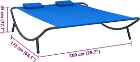 Zahradní lehátko textil modré 313531