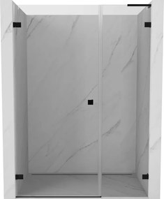 Mexen Lunar-B, L výklopné levé sprchové dveře 110 cm, čiré sklo, černý profil, 832SL-110-050-70-00-L