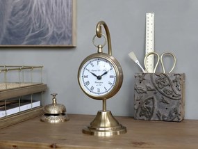 Mosazné antik závěsné stolní hodiny Clock Works – 11*30 cm / 1*AA