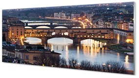 akrylový obraz Italy Bridges noc řeka 120x60 cm