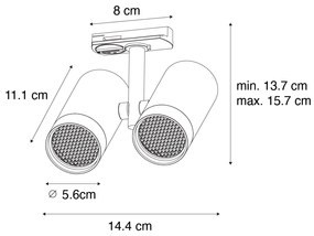 Moderní 1-fázové kolejnicové bodové svítidlo černé 2-světlo - Iconic Scopio