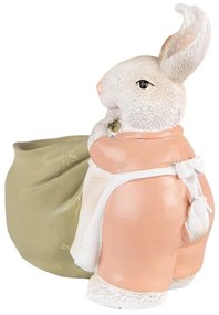 Dekorace králík s pytlem jako květináček – 15x7x14 cm