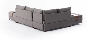 Designová rohová sedačka Ramesha 280 cm hnědá - levá