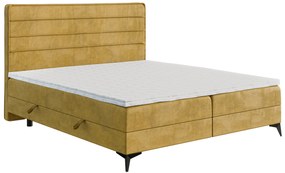 Kontinentální postel 120 cm Horazio (žlutá) (s matrací a úl. prostorem). 1043377