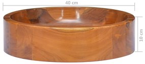 vidaXL Marketos Umyvadlo masivní teak Φ40 x 10 cm