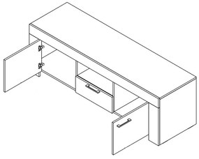SKY | Tv stolek SRTV155 + police P155 | 155 cm | riviera