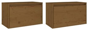 Nástěnné skříňky 2 ks medově hnědé 60x30x35 cm masivní borovice - Default Title