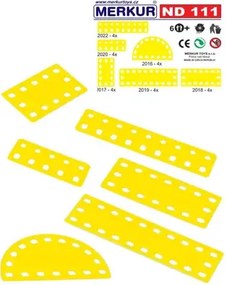 MERKUR ND111 Sada destiček / Doplněk ke stavebnici / plast / 24 ks / ž