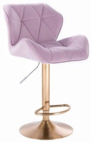 LuxuryForm DESIGN Barová židle MILANO VELUR na zlaté kulaté podstavě - levandule