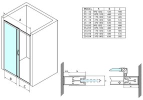 Gelco SIGMA SIMPLY sprchové dveře posuvné 1000 mm, sklo Brick GS4210