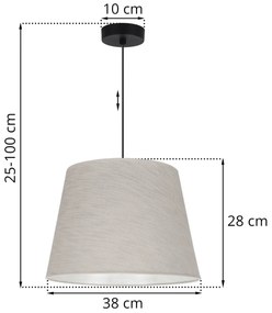 Závěsné svítidlo Jen, 1x světle béžové textilní stínítko, (fi 38 cm), b